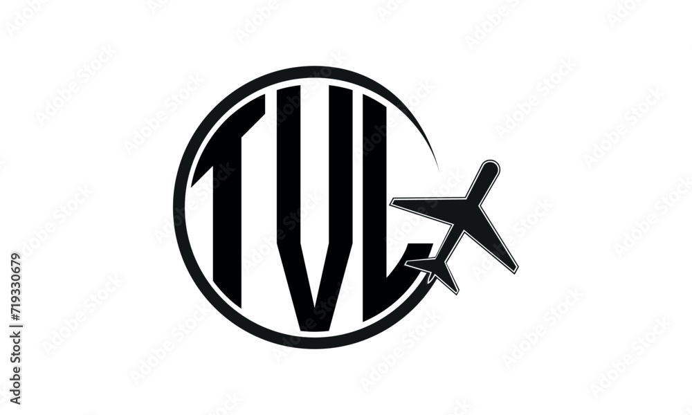 TVL three initial letter circle tour & travel agency logo design vector ...