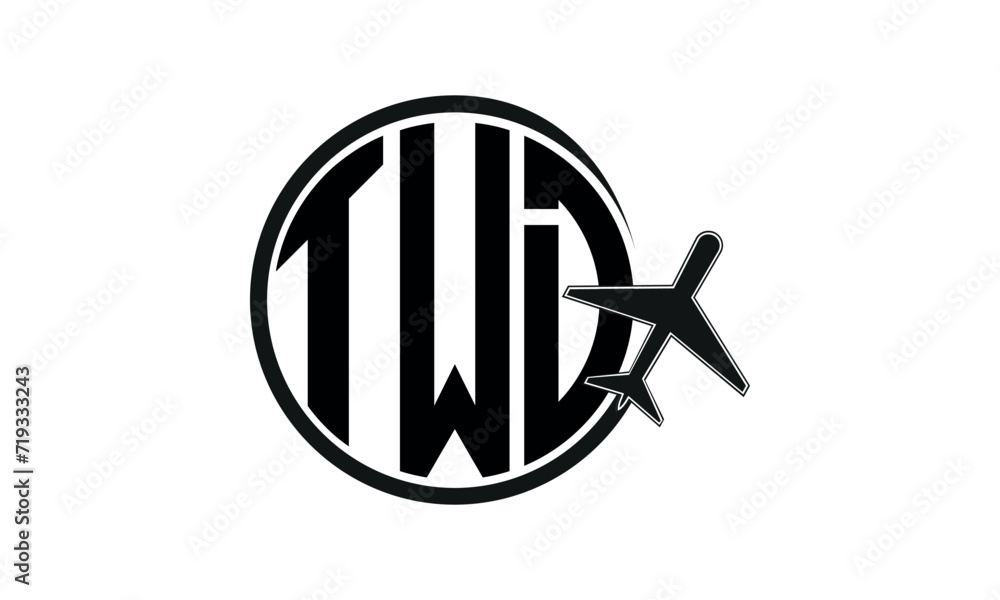 TWD three initial letter circle tour & travel agency logo design vector ...