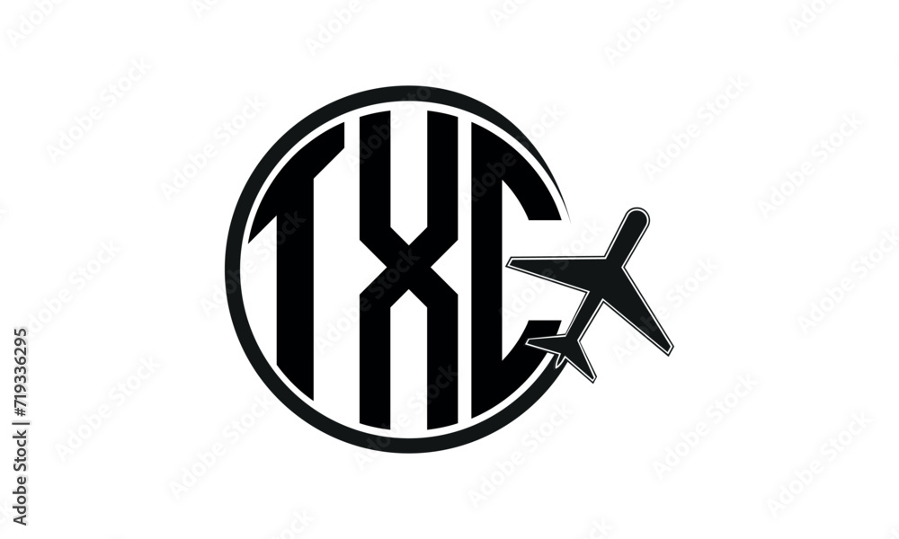 TXC three initial letter circle tour & travel agency logo design vector ...