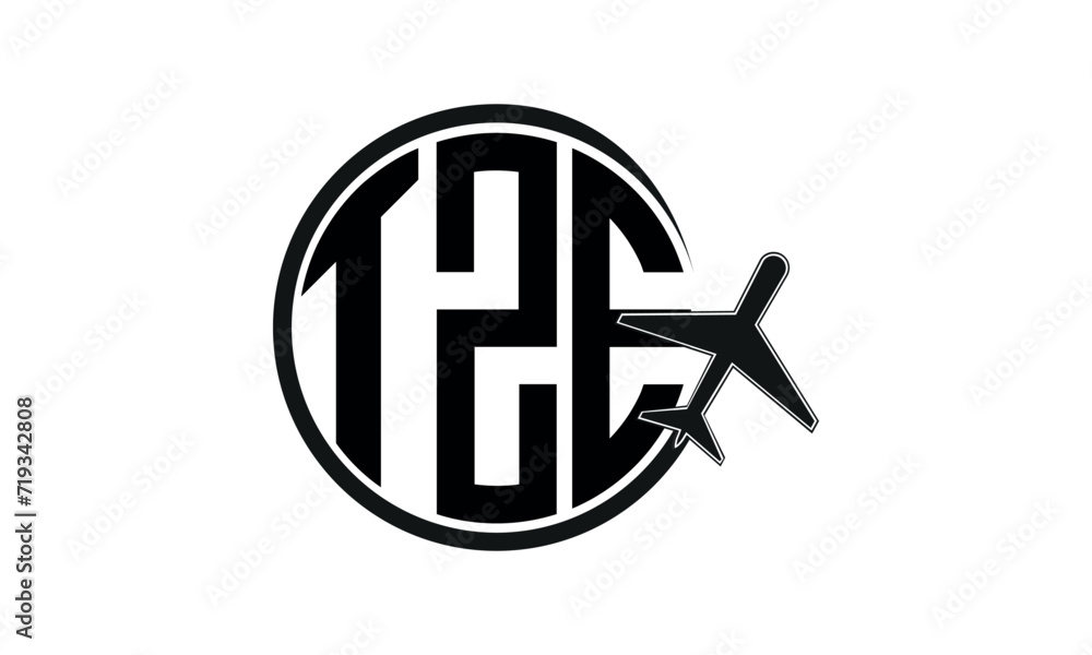 TZE three initial letter circle tour & travel agency logo design vector ...