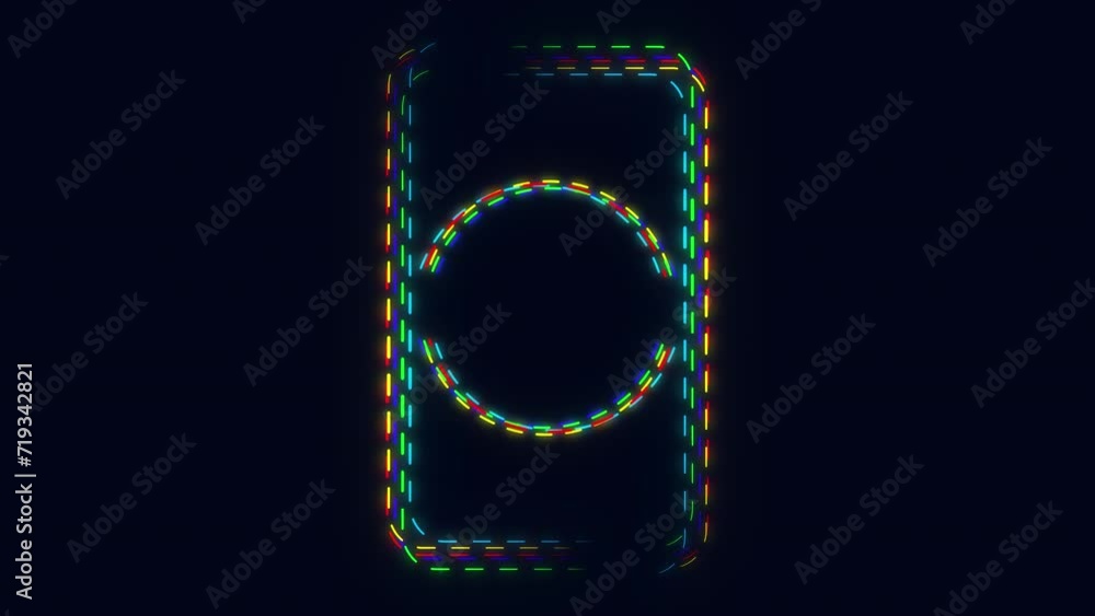 4K animation. Neon frame. Colorful neon lines draw moving. Neon style motion line. Loop ...