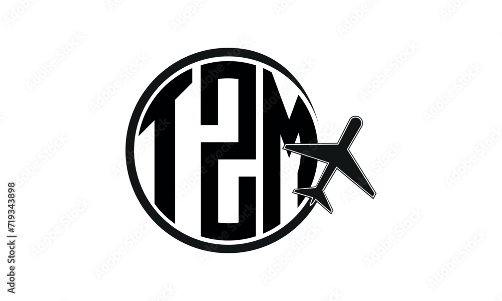TZM three initial letter circle tour & travel agency logo design vector ...