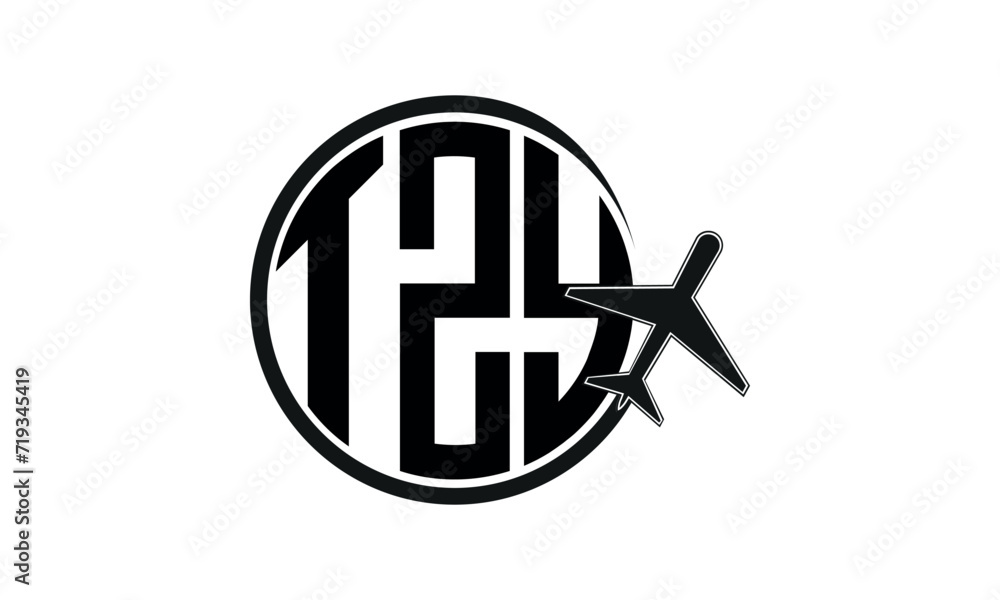TZY three initial letter circle tour & travel agency logo design vector ...