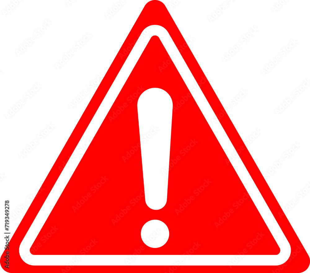Warning icon. The attention icon. Danger symbol. Flat Vector alert triangle warn sign, Triangle ...