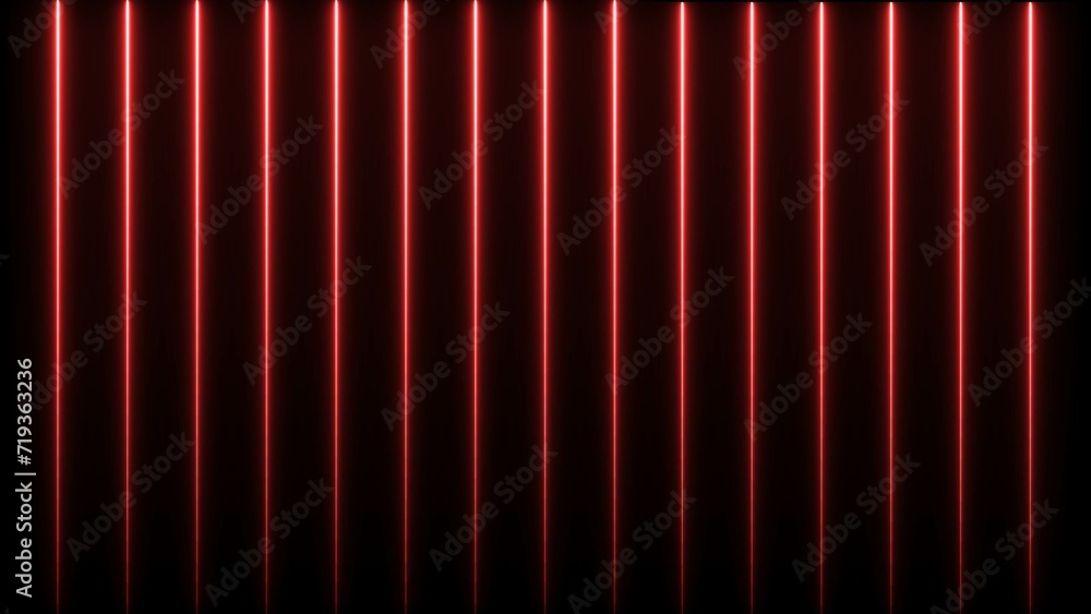 Abstract directional neon lines red color illustration . Black ...