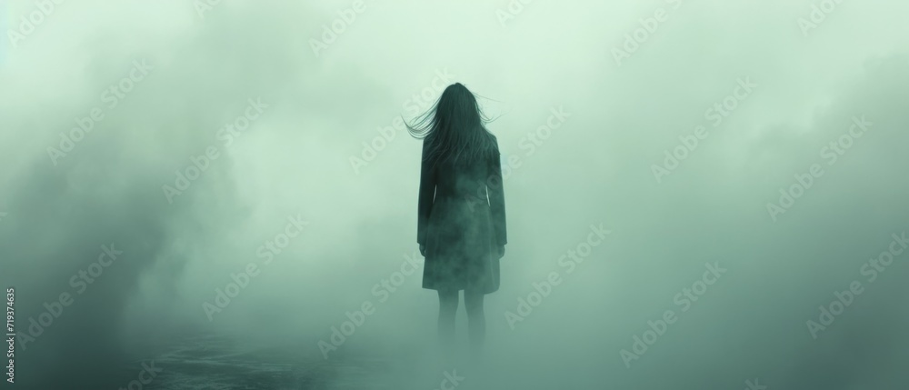 Lonely Woman Lost In The Fog: A Visual Representation Of Depression's ...