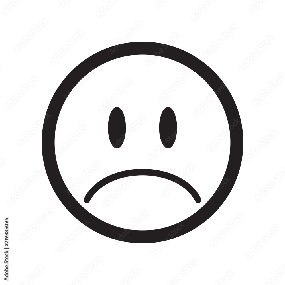 Vecteur Stock sad emoji icon flat style. sad emoji. Line smiley face ...