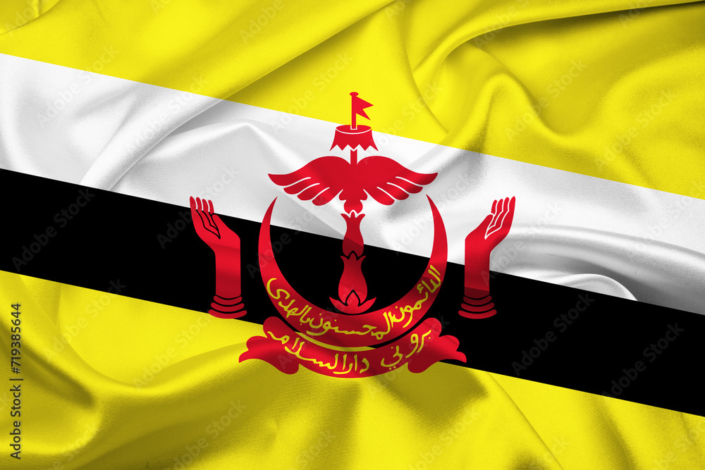 Flag Of Brunei, Brunei flag, National flag of Brunei. fabric and ...