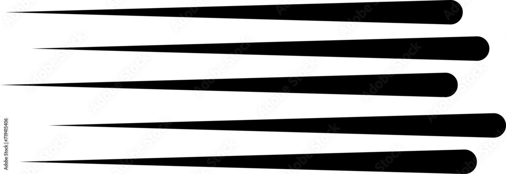 Comic speed motion lines icon black linear vector collection isolated ...