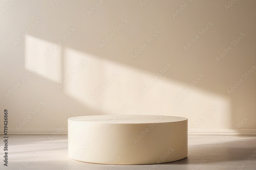 Premium quality product display neutral beige color shadows and podium ...