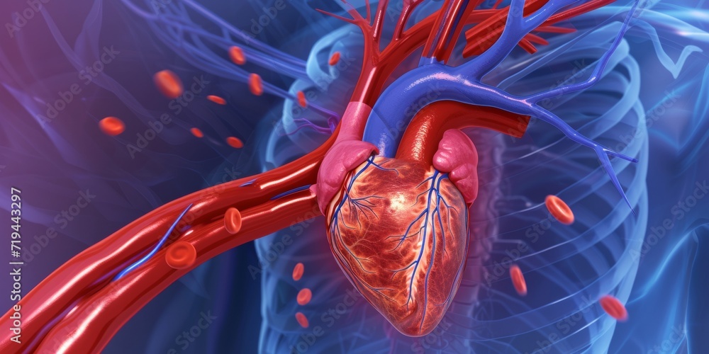heart attack with emphasis on the affected coronary arteries and their ...