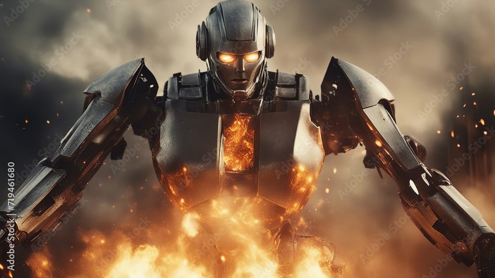 cyber man half human half robot flesh falling off showing robot ...