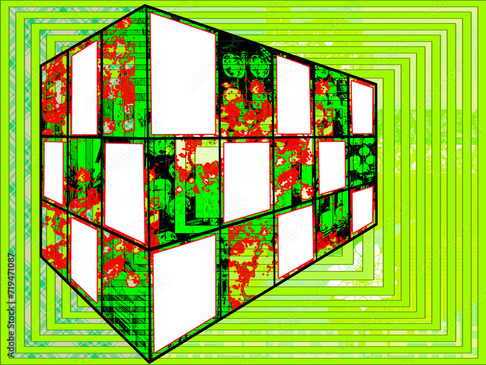 figura geométrica rectangular en perspectiva con profundidad de campo y ...