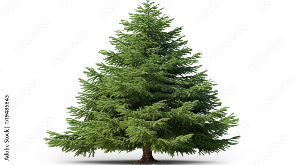Simple and elegant pine tree isolated on clean white background ...