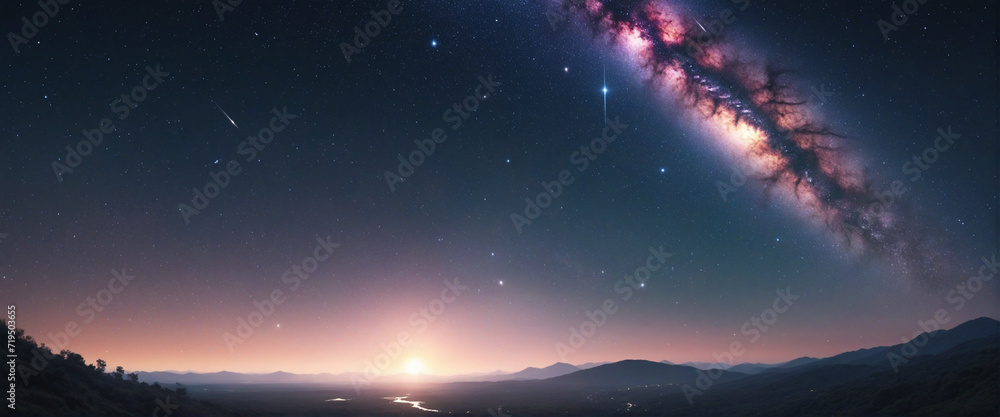 Galactic Cascade: A Celestial Canopy Enhanced with Space Elements Stock ...