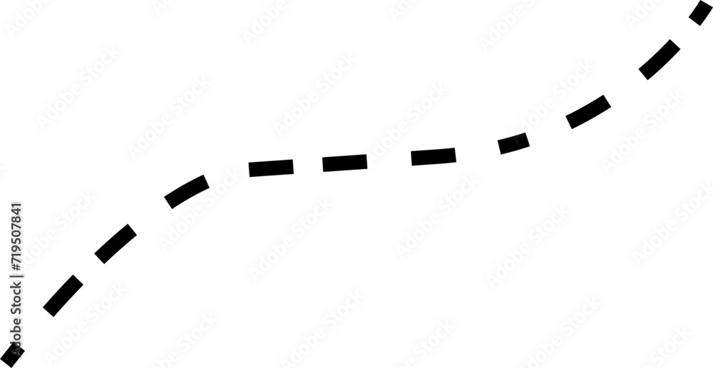 Hand drawn dotted linear vector . Curved line icon isolated on ...