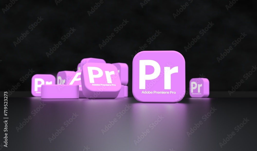 Premiere Pro, Adobe Services Logo Visual Presentation - Social Media ...