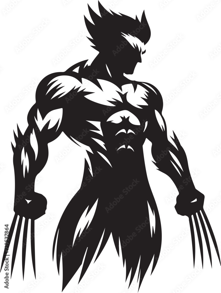 black and white illustration of an wolverine Stock Vector | Adobe Stock