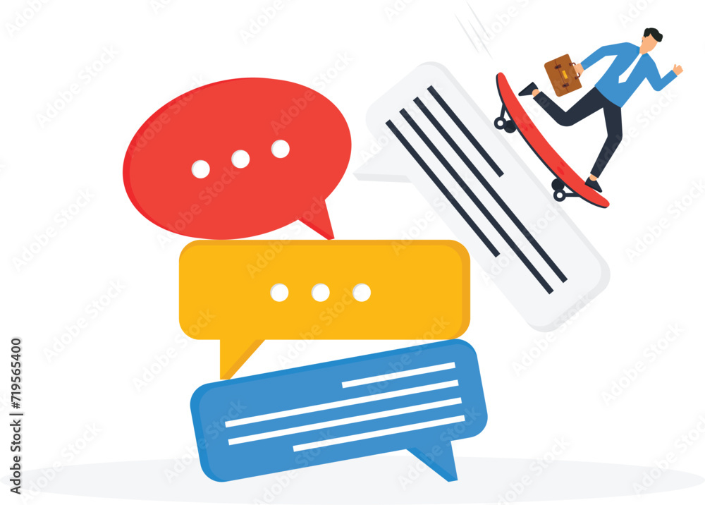 Excessive communication or spam messages, Businessman escapes from a ...