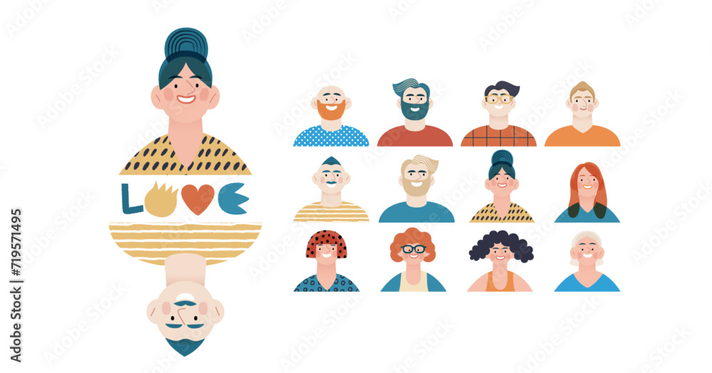 Valentine: Spectrum of Love - modern flat vector concept illustration ...