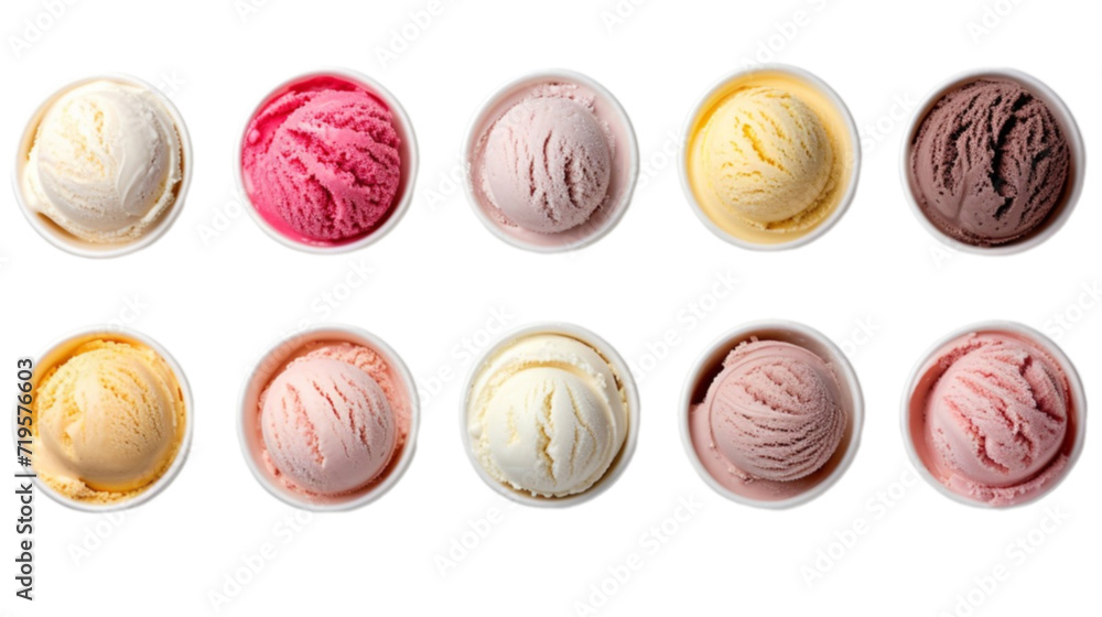 Colorful Ice cream summer set in 3d png transparent no background ...