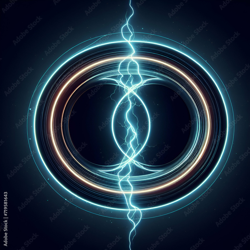 Concentric Luminous Electric Light Circle Portal Tunnel with ...