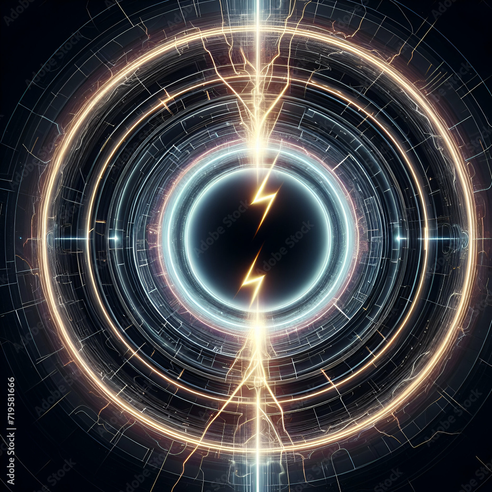 Concentric Luminous Electric Light Circle Portal Tunnel with ...