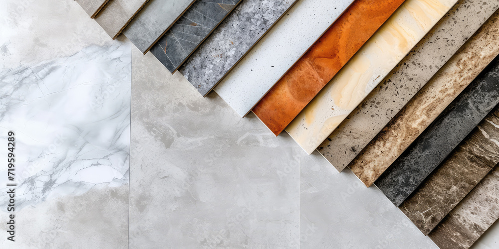 Samples of wall tiles. Assortment of tiles with different colors for ...