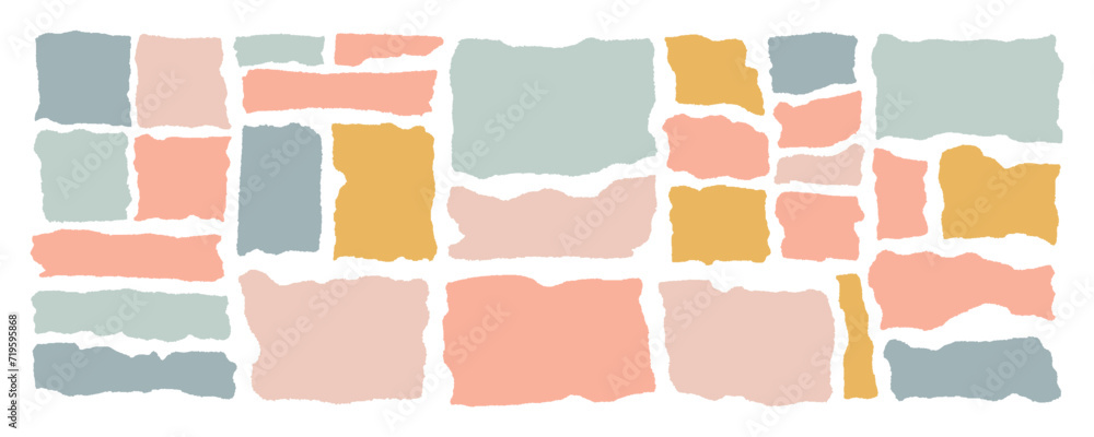 Jagged shapes, ripped paper set. Torn rectangle frames with jagged ...