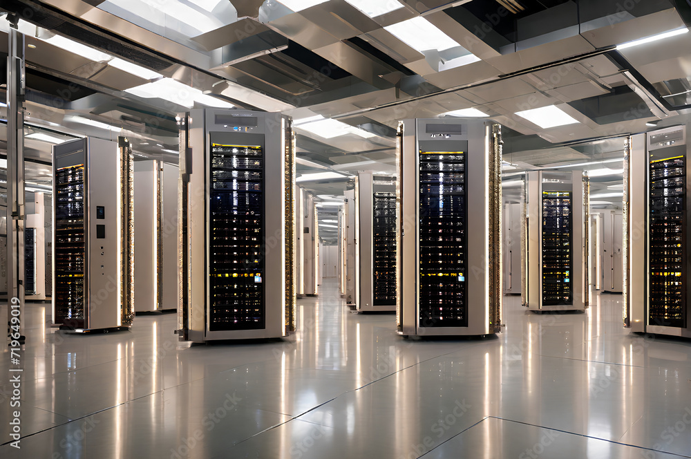 Illustration showing Models of Futuristic AI Based Media Servers Fully ...