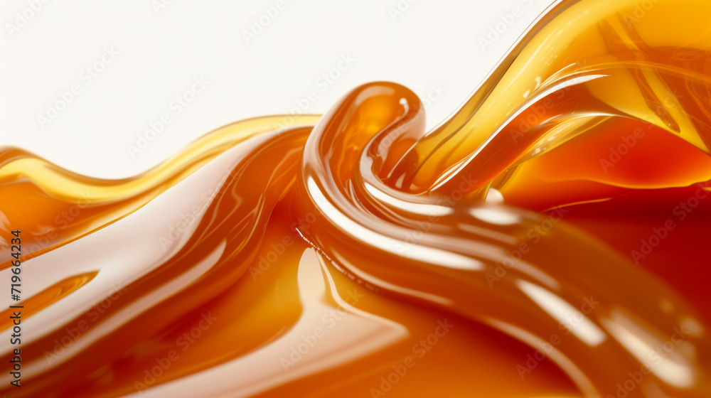 Macro photography of Flowing caramel. This versatile confection adds ...