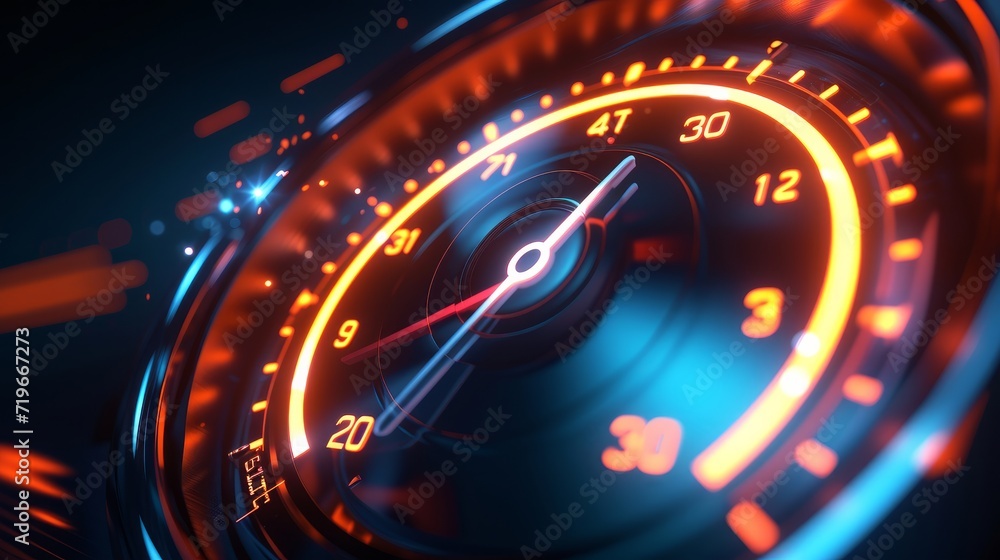 Download progress bar or round indicator of web speed. Sport car ...