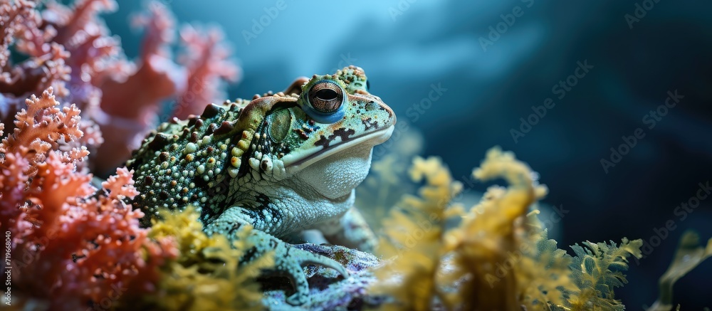 Foto de sea toad also known as a great spider crab decorated with soft ...