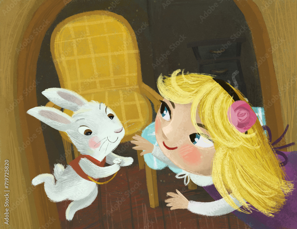cartoon scene in the hidden room of some cosy house like house with ...