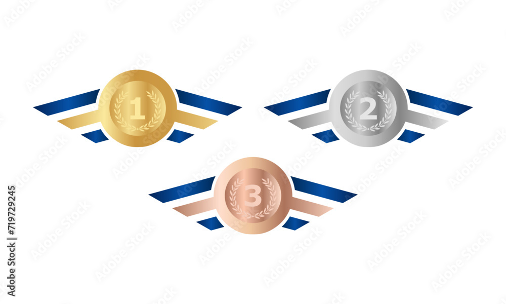 Rank first, second and thrid in the race. Gold, silver and bronze ...