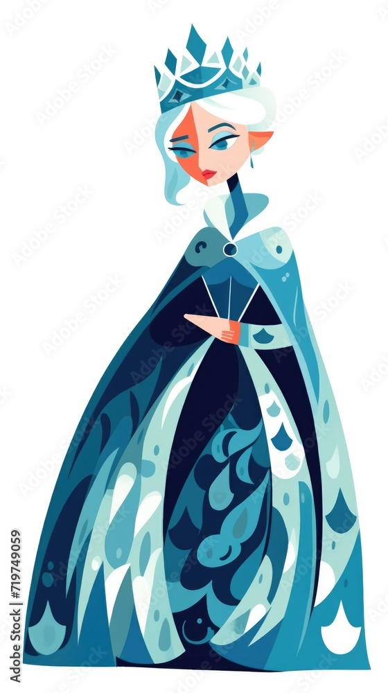 snow queen fairy tale character cartoon illustration fantasy cute ...