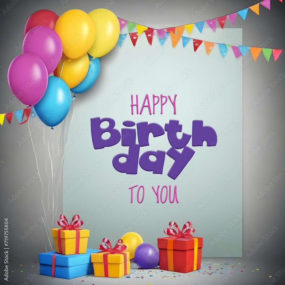 happy birthday invitation card for instagram and facebook social media ...