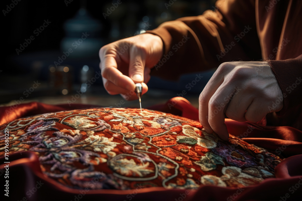 Crafting a handmade rug, using traditional techniques for a unique home ...