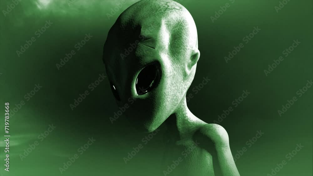 3D CGI mid-shot pushing in to a close-up left profile of a classic ...