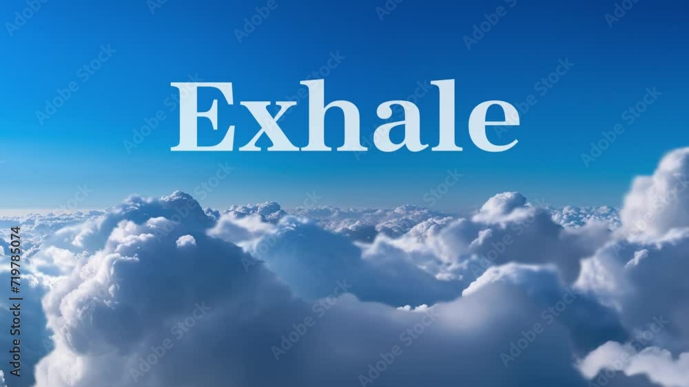 Breathing animation with the words Inhale and Exhale appearing above ...
