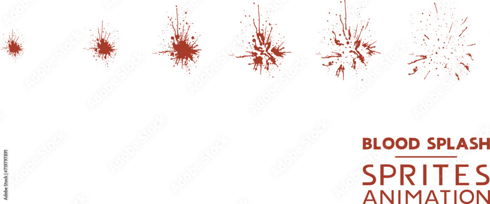 Blood splash animated sprites Stock Vector | Adobe Stock