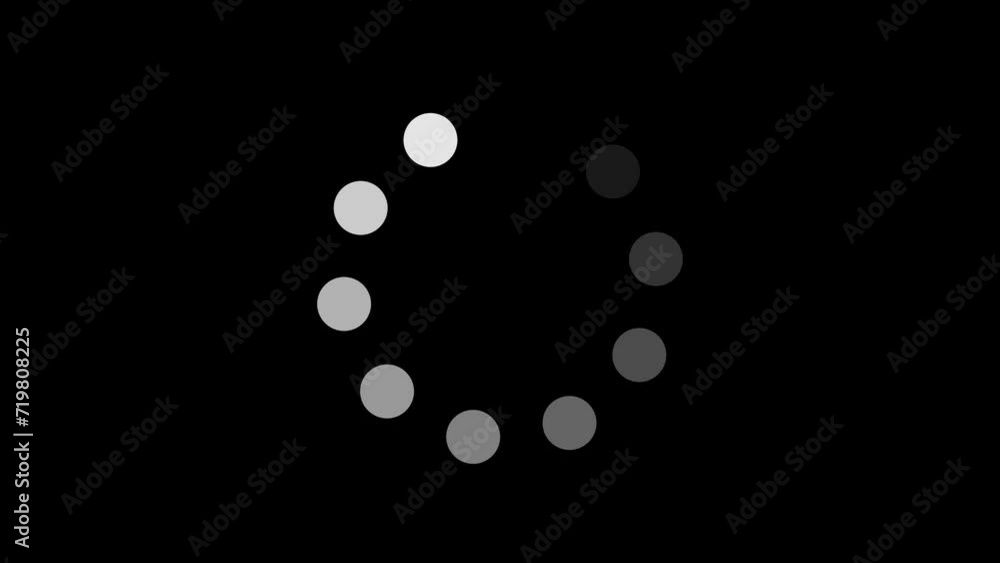 Loading, buffering white gradient circle animation on a black ...