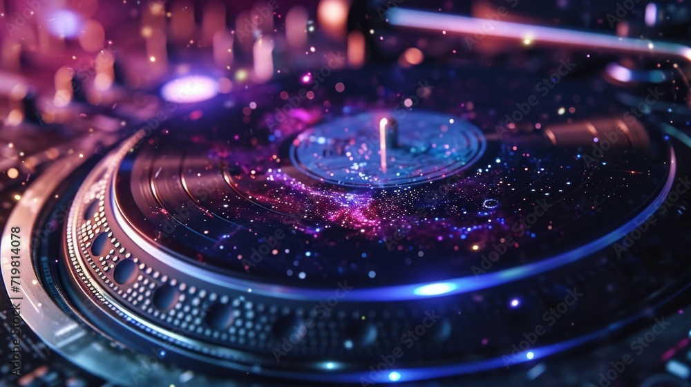 Experience the wonder of the DJ turntable galaxy where vinyl records ...