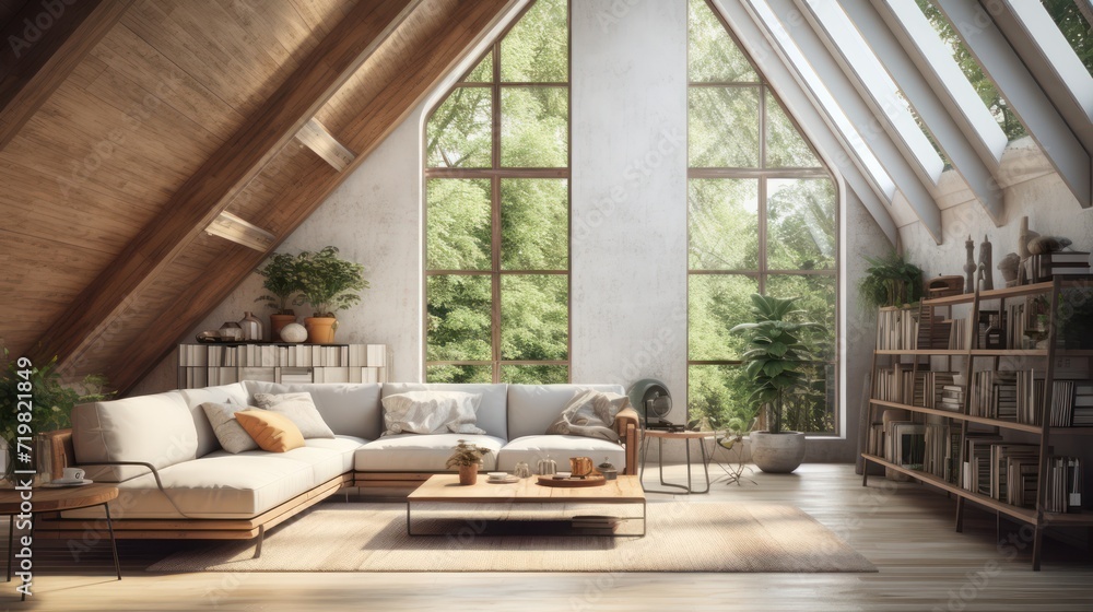 A Minimalist interior design of Mid-century loft home in a clear loft ...