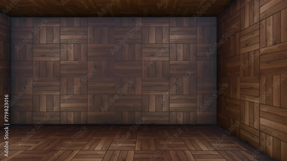 wooden cube room. 3d vector background render with cube. to show the ...