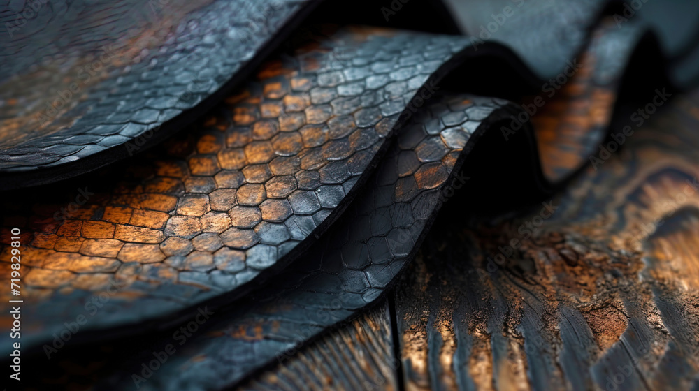 Laminate with a texture under the skin of a snake that gives the ...