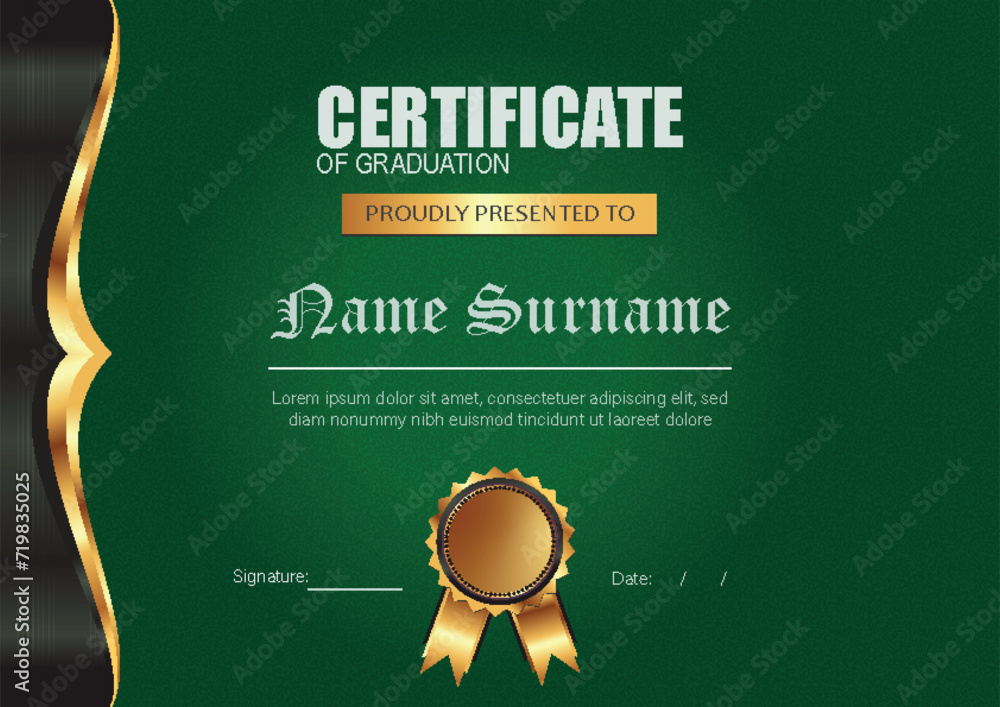 golden luxury black and white certificate design template for ...