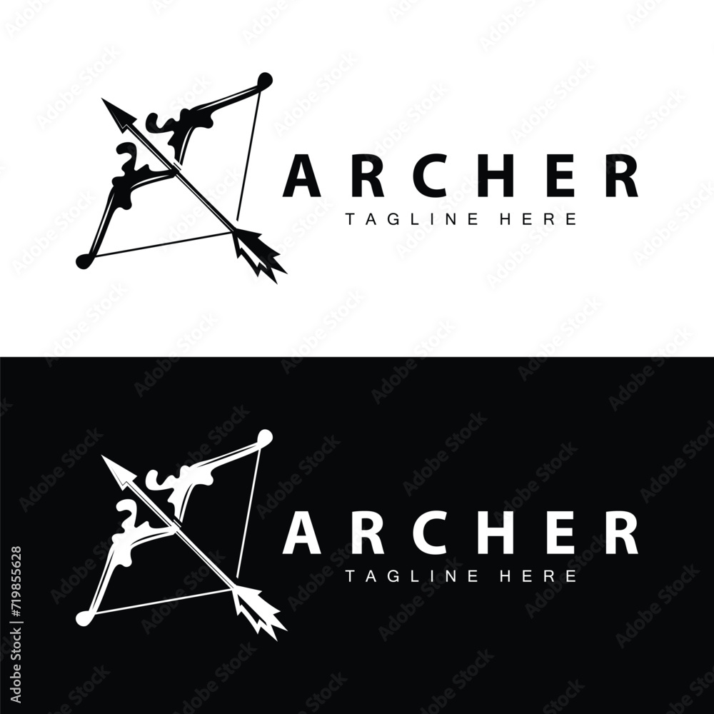 Archer logo vector vintage design old inspiration archer tool arrow ...