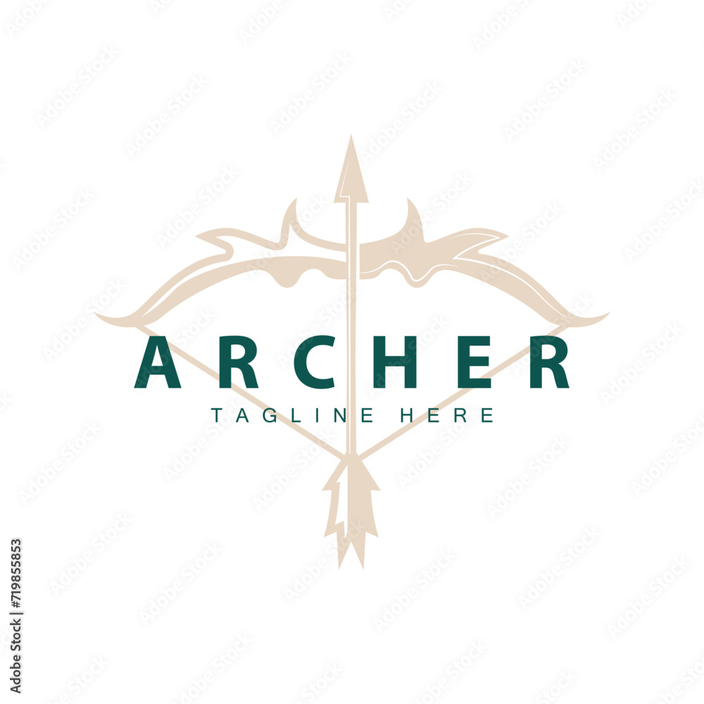 Archer logo vector vintage design old inspiration archer tool arrow ...