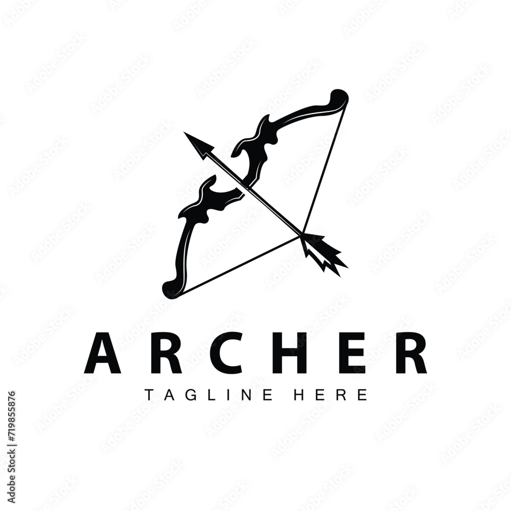 Archer logo vector vintage design old inspiration archer tool arrow ...